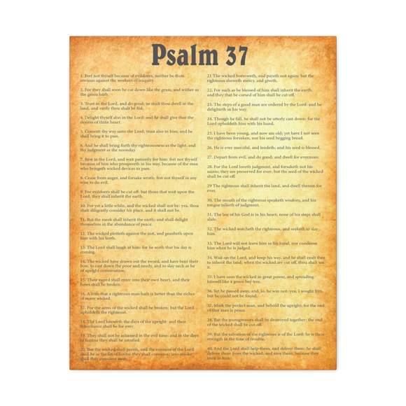 Express Your Love Gifts | Art | Scripture Sign Psalm 37 Chapter Gold ...